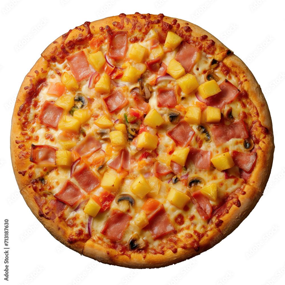 hawaiian pineapple pizza . Clipart PNG image . Transparent background ...