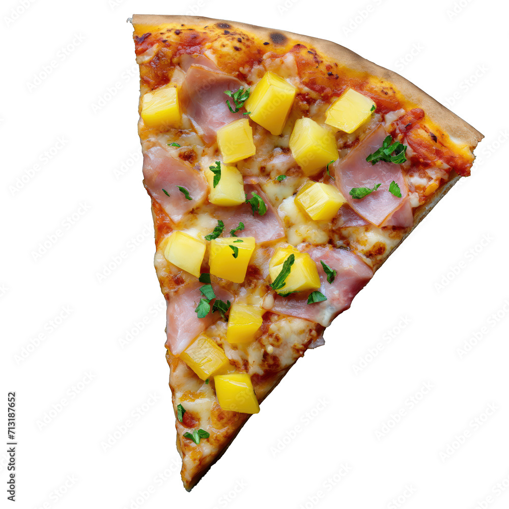hawaiian pineapple pizza slice . Clipart PNG image . Transparent ...