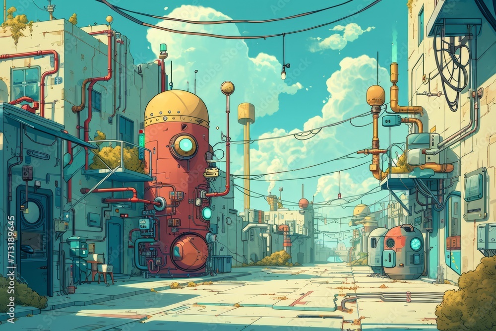 ภาพประกอบสต็อก Dive into a world where technology meets humor with a ...