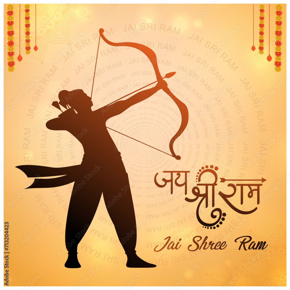 Jai Shree Ram in Hindi and English Language Typography Vector ...