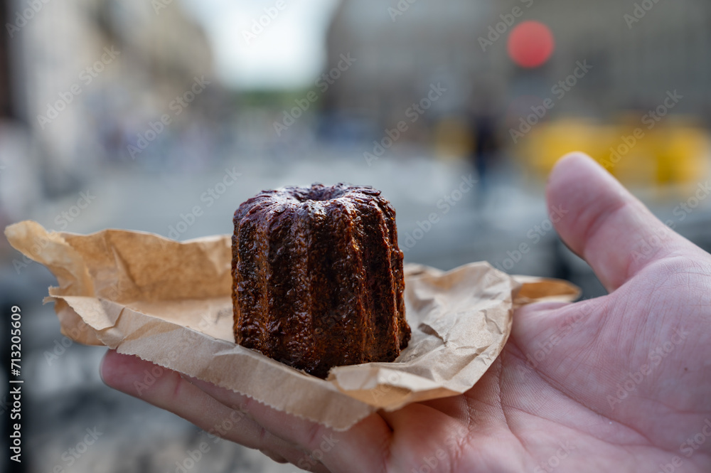 Canele, French pastry flavored with rum and vanilla, soft and tender ...