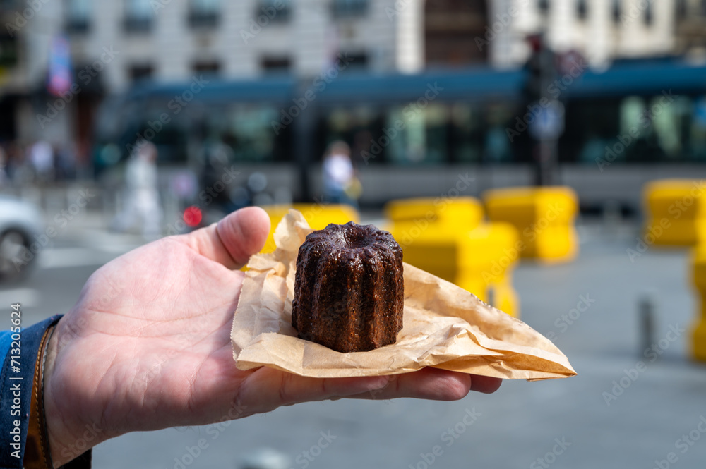 Canele, French pastry flavored with rum and vanilla, soft and tender ...