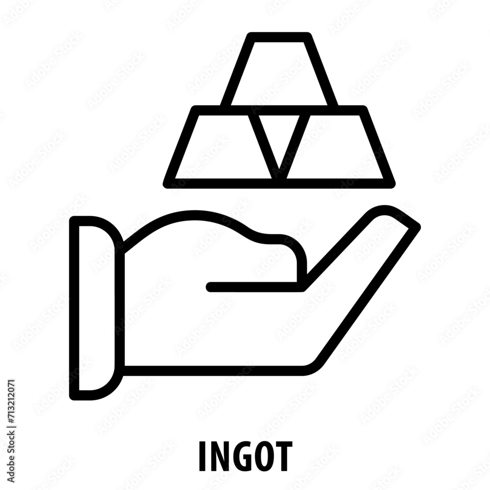 Vecteur Stock Ingot, icon, Ingot, Bar, Bullion, Metal Bar, Precious ...