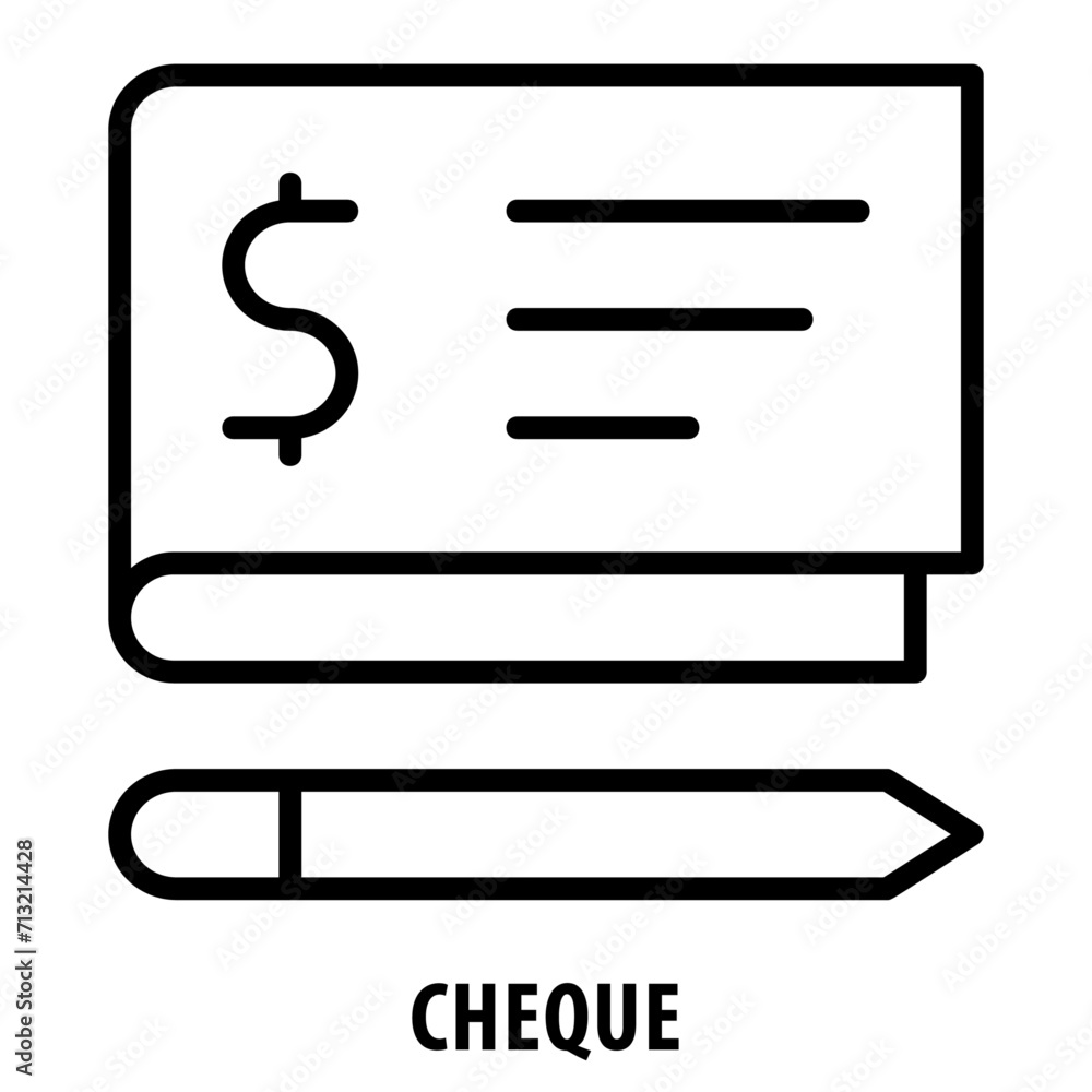 Cheque, icon, Cheque, Check, Bank Check, Payment Voucher, Cheque Icon ...