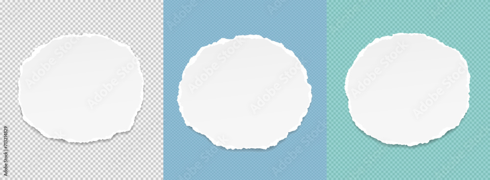 White and black round torn paper with soft shadow for text or ad in the ...