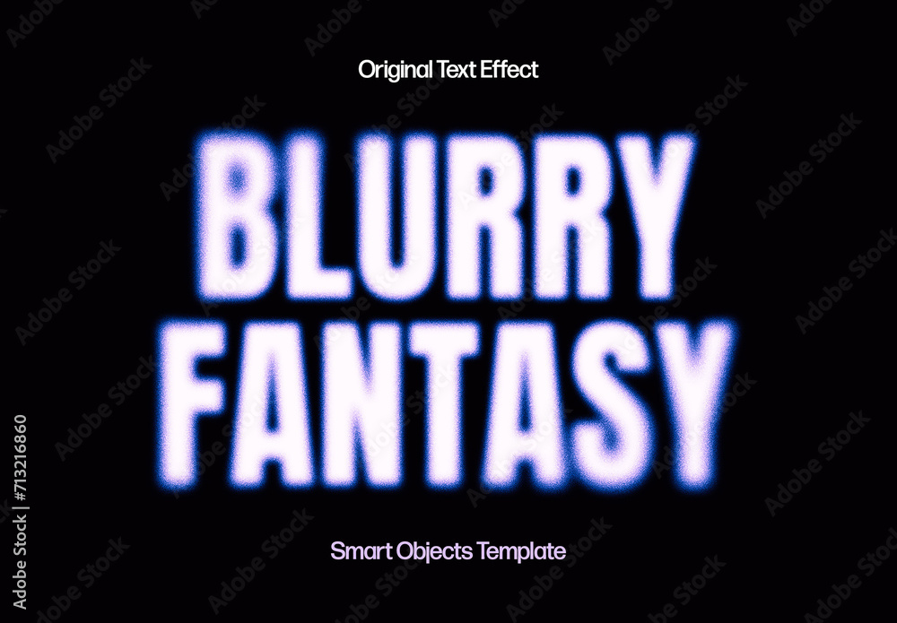 Blurry Text Effect Mockup Stock Template | Adobe Stock