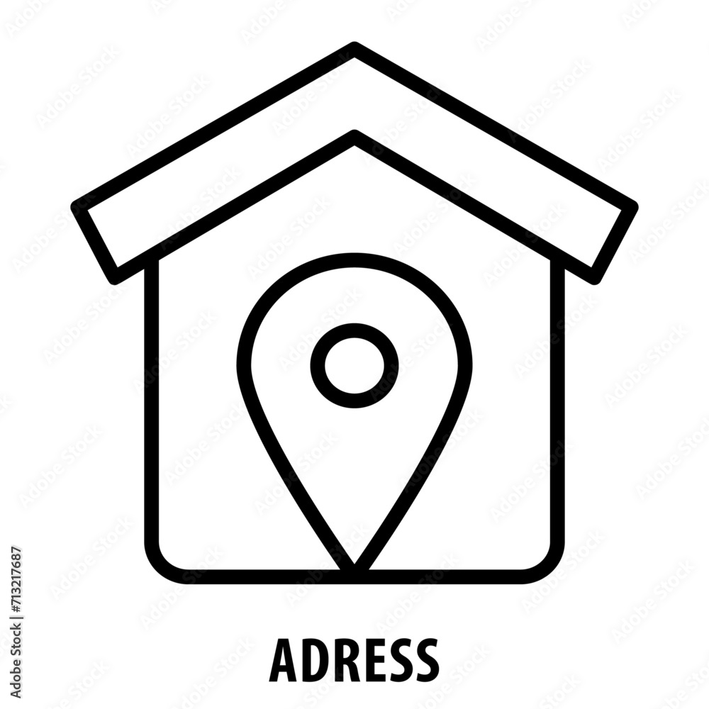 Vecteur Stock Adress, icon, Adress, Address, Location, Adress Icon ...