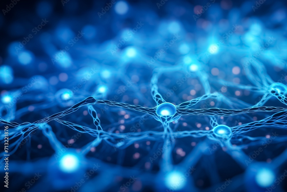 3D visualization of brain neural network on computer screen. Holistic ...