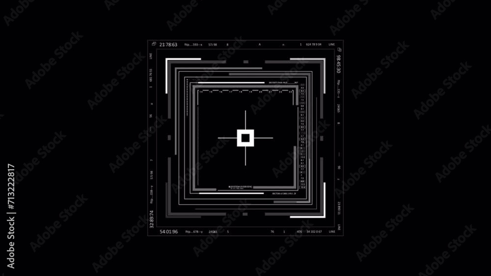 HUD interface square with text Appearing UI 10 sec. HUD 2GFX Technology infographic elements ...