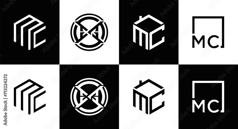 MC logo. M C design. White MC letter. MC, M C letter logo design ...