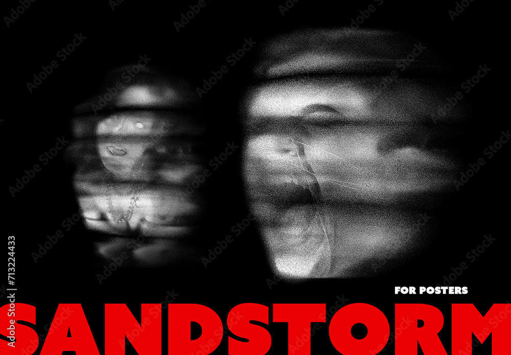 Sandstorm Distort Poster Photo Effect Mockup With Generative AI Preview ...