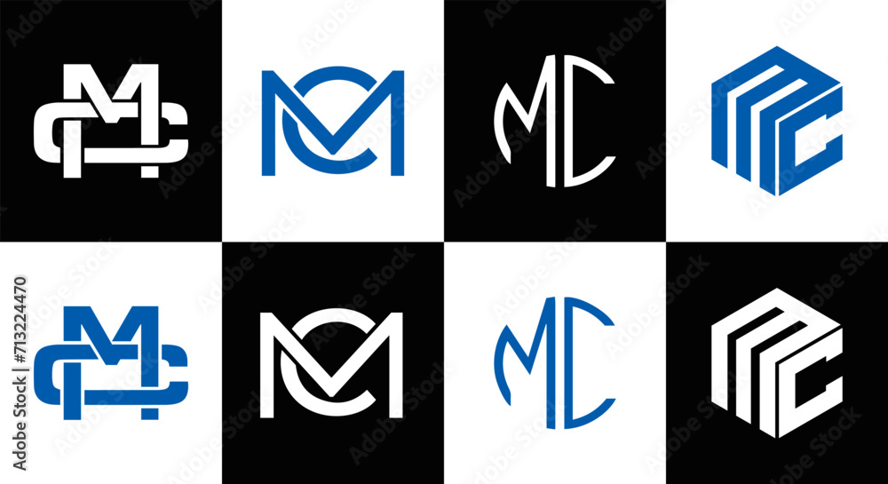MC logo. M C design. White MC letter. MC, M C letter logo design ...