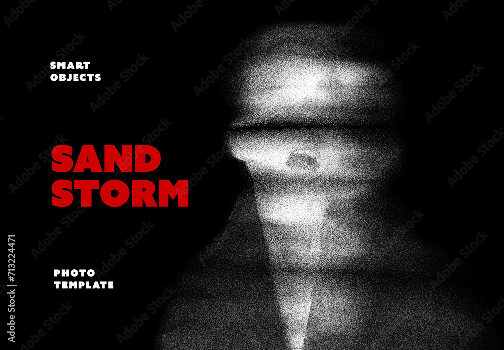 Sandstorm Distort Photo Effect Mockup With Generative AI Preview Stock ...