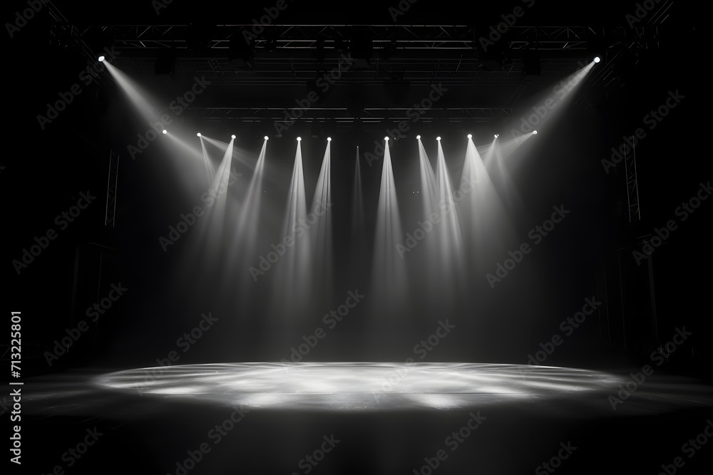 Artistic performances stage light background with spotlight illuminated ...