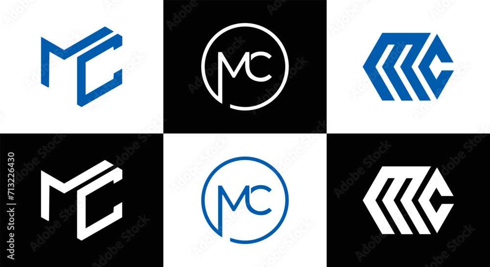 MC logo. M C design. White MC letter. MC, M C letter logo design ...