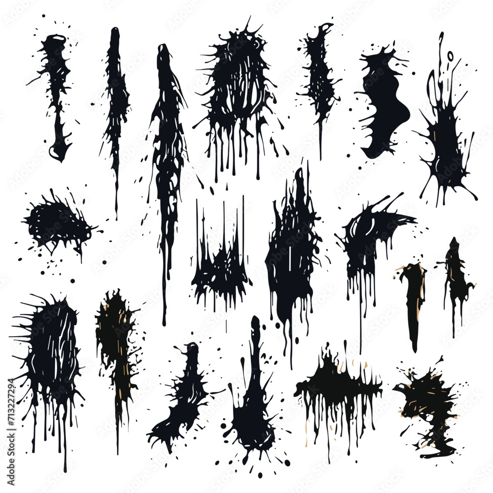paint splatter svg, Ink Splatter svg, Splatter silhouette, paint streak ...