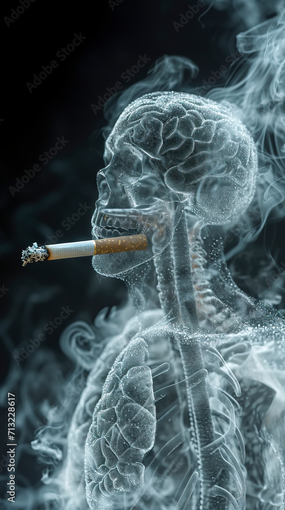 Graphic Visualization of Smoking Effects on Skull created with ...