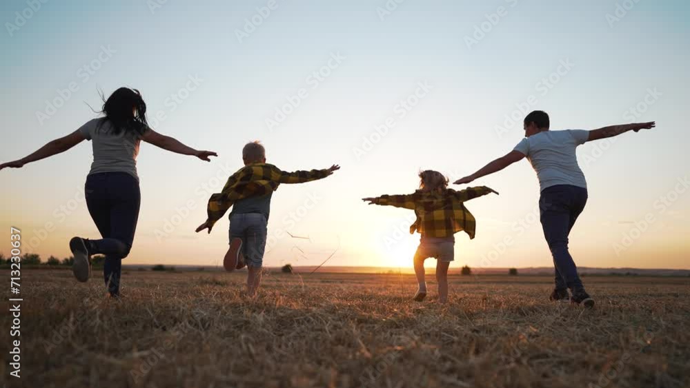 Weekend outdoors on picnic. family picnic day. children and parents ...