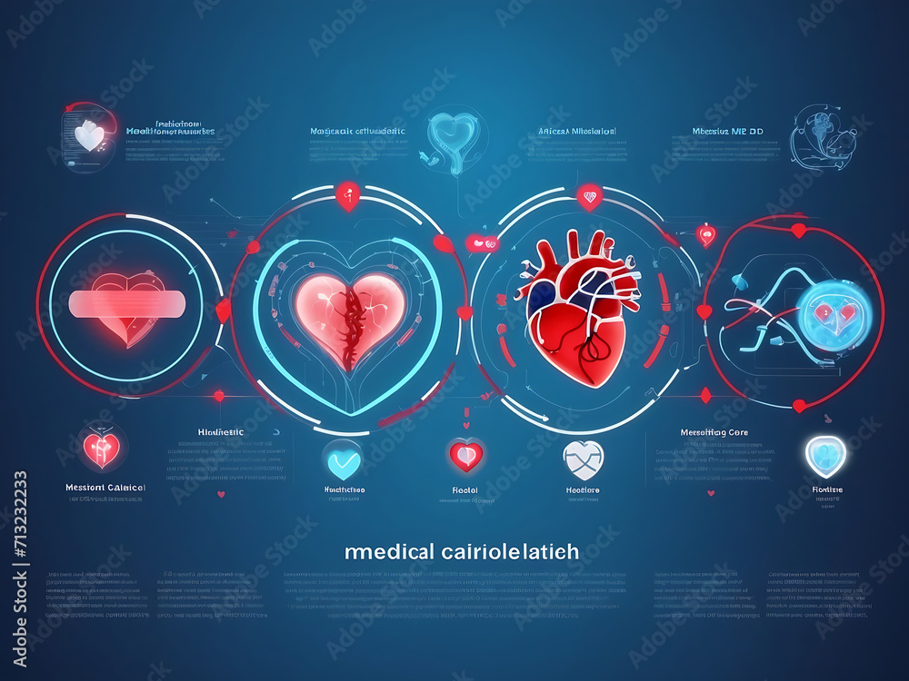 futuristic medical research or heart cardiology health care with ...