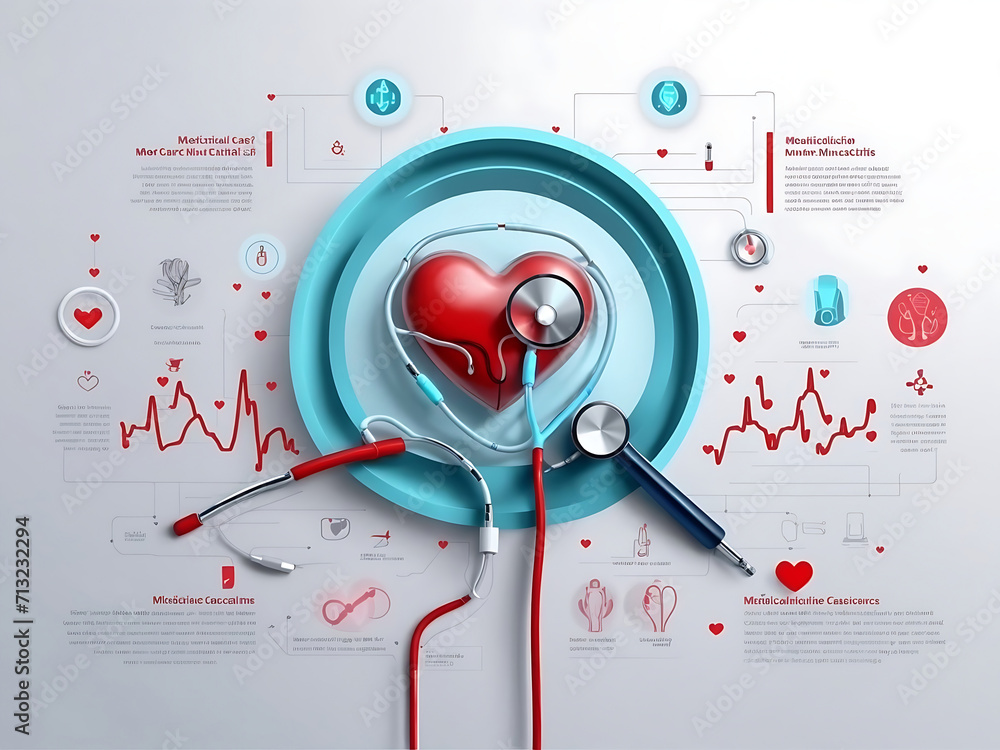 futuristic medical research or heart cardiology health care with ...