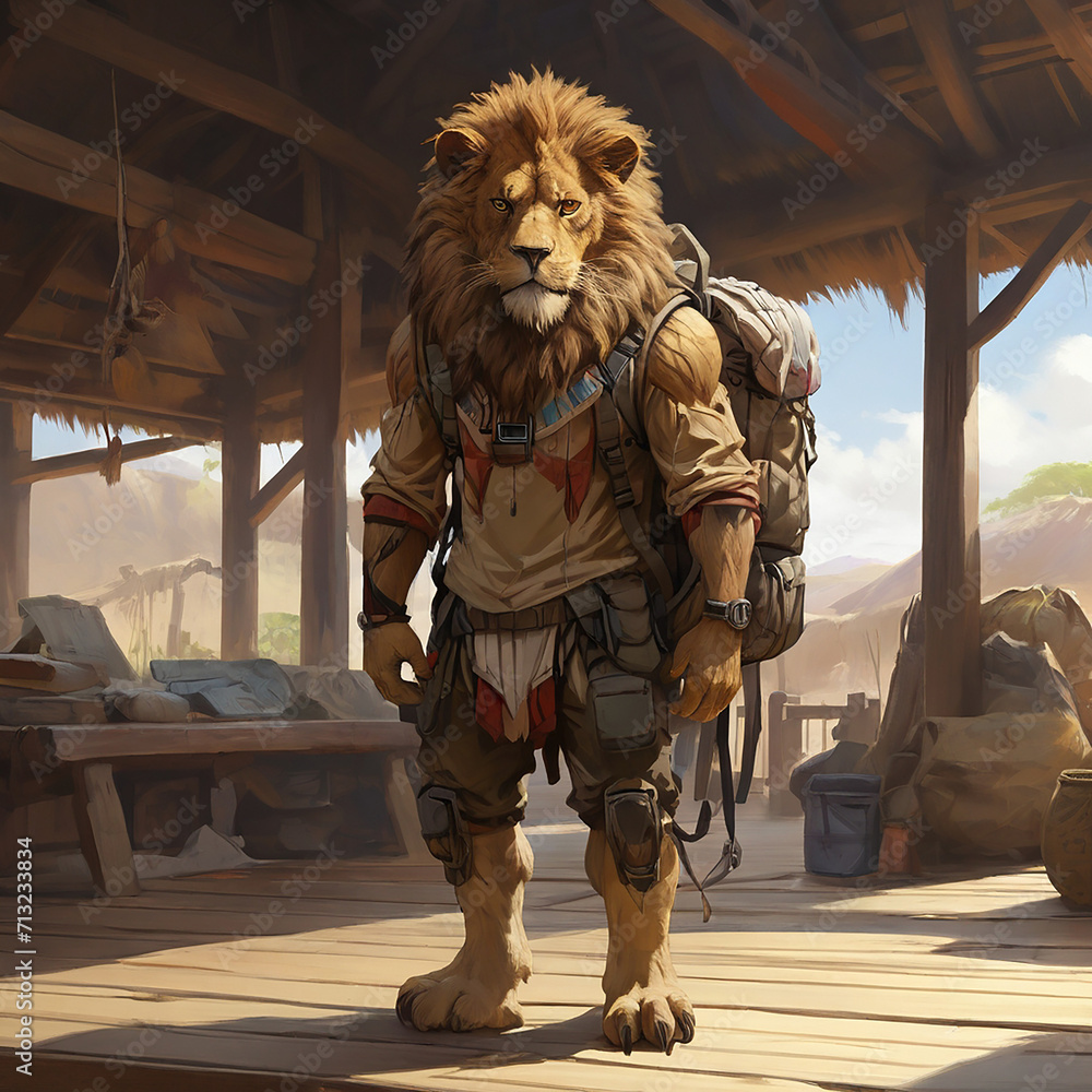 Kalahari Lion Studio Ghibli-Inspired Animation Character Sheet AI ...