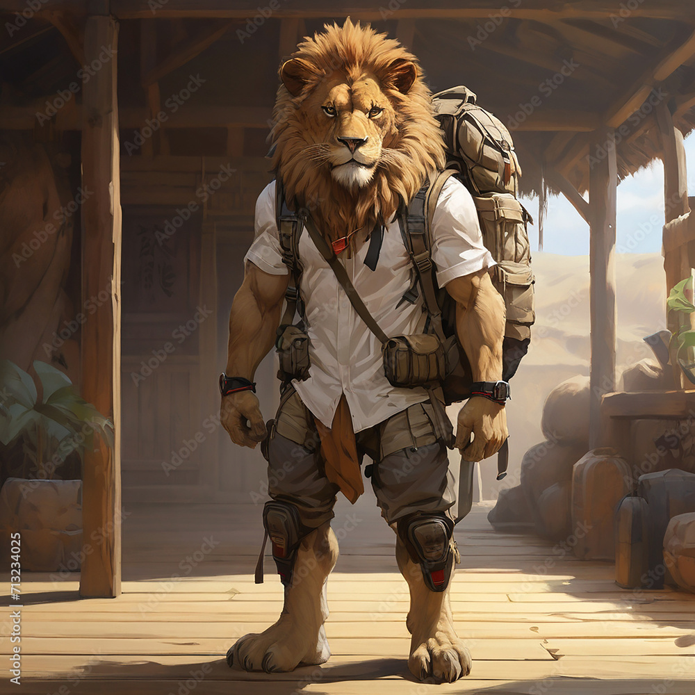 Kalahari Lion Studio Ghibli-Inspired Animation Character Sheet AI ...