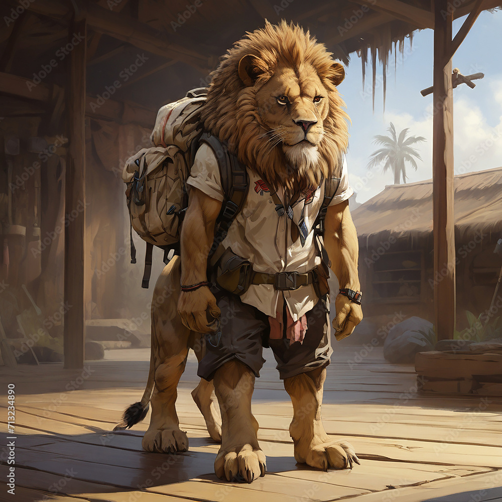 Kalahari Lion Studio Ghibli-Inspired Animation Character Sheet AI ...