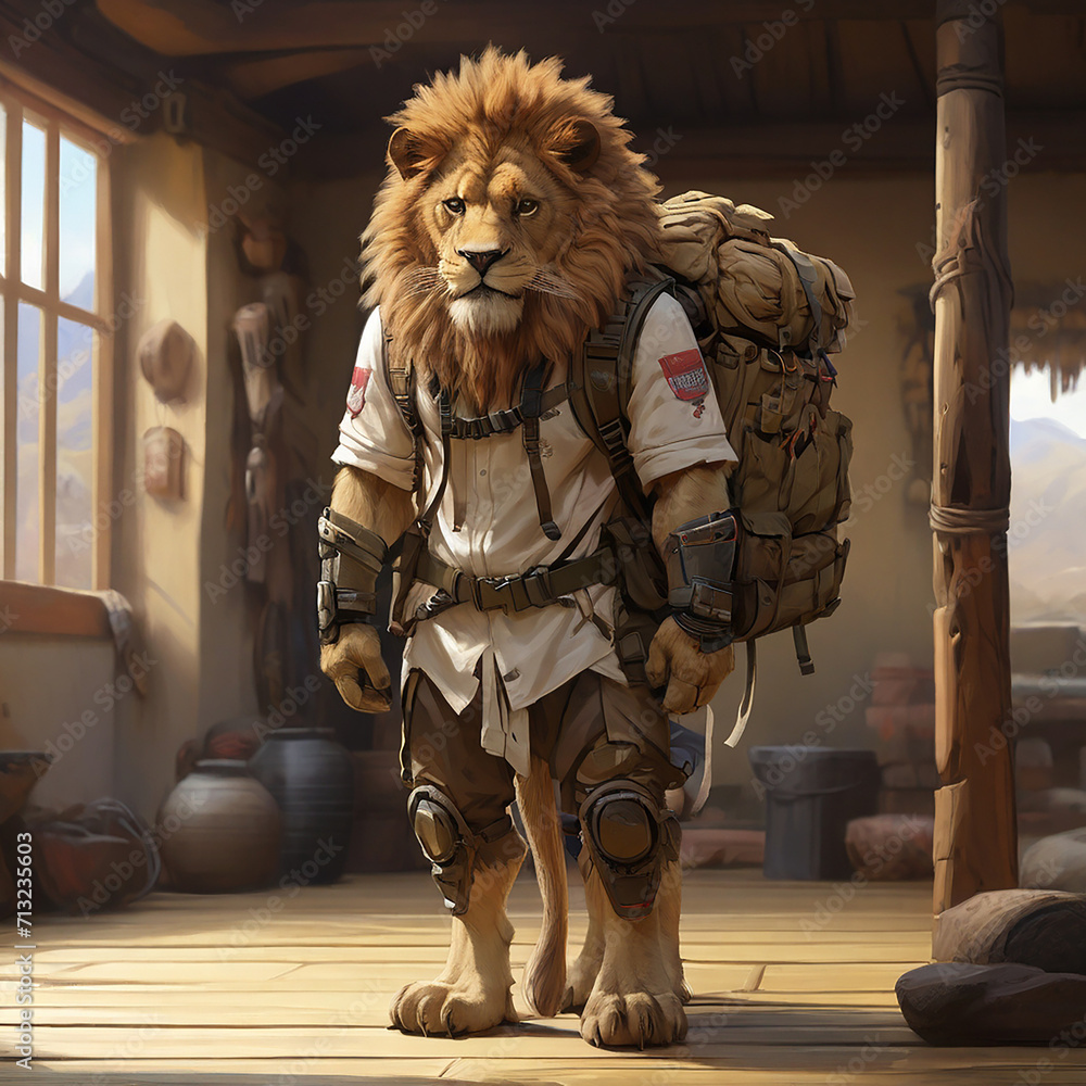 Kalahari Lion Studio Ghibli-Inspired Animation Character Sheet AI ...