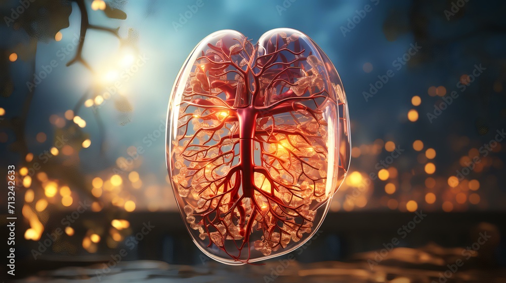Human Liver on Medical Background - 3D Illustration Stock Illustration ...