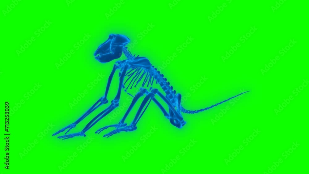 4k Baboon Skeleton Green Screen Technology Video Baboon Skeleton