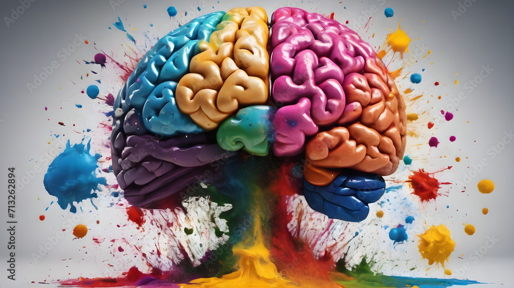 Left right human brain concept. Creative part and logical part with ...