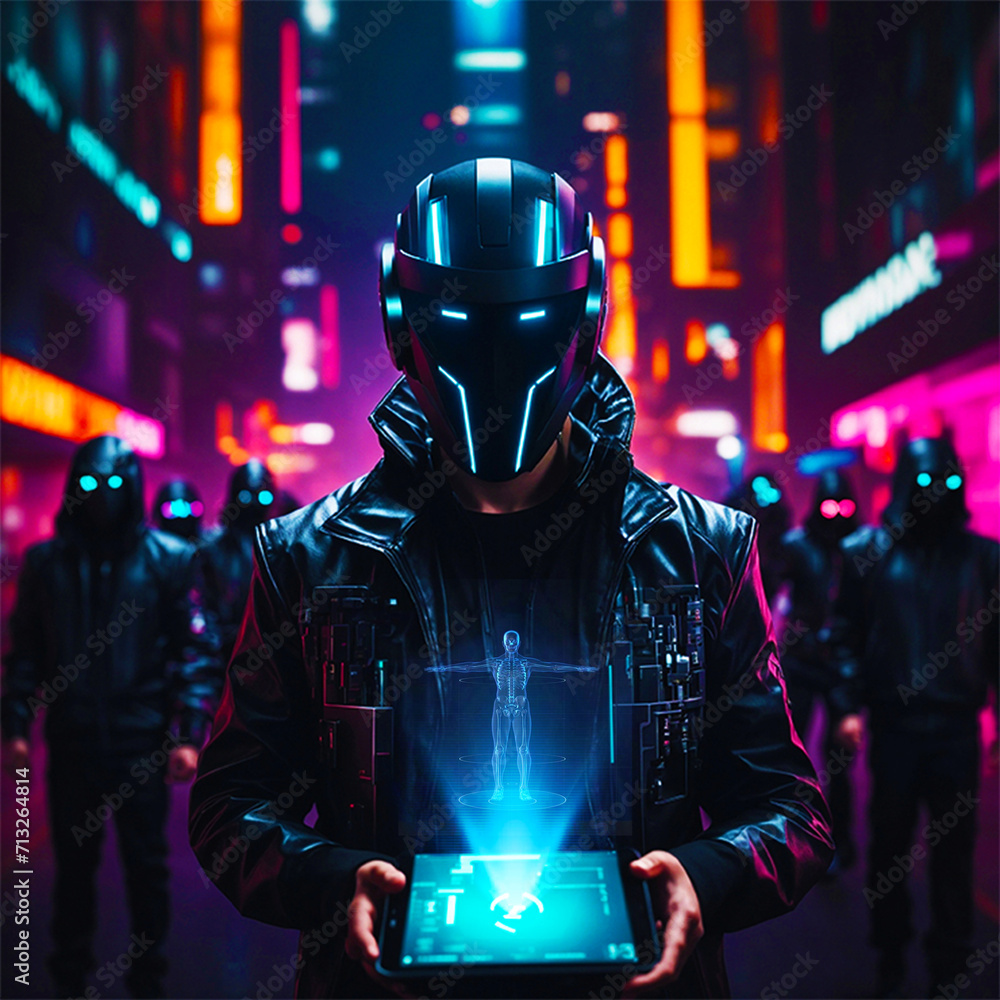 Cyborg Soldiers Portrait Cyberpunk Hacker Army sci fi Robot in a ...