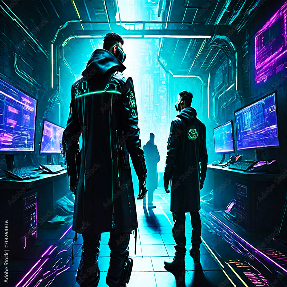 Cyborg Soldiers Portrait Cyberpunk Hacker Army sci fi Robot in a ...