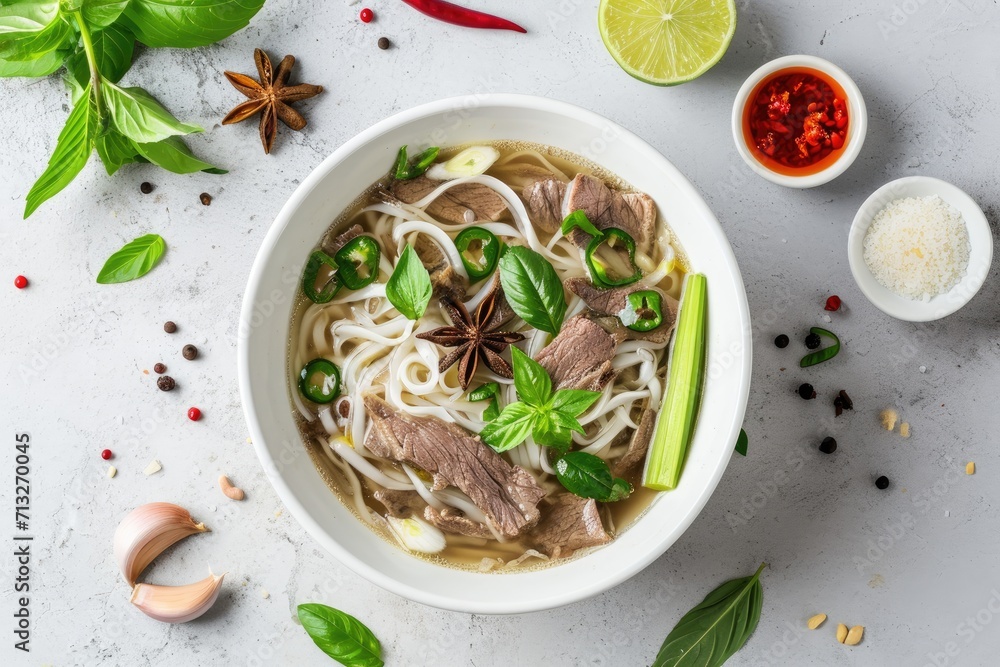 Beef Pho beef bones, stalks of celery, halved onion, cloves, star anise ...