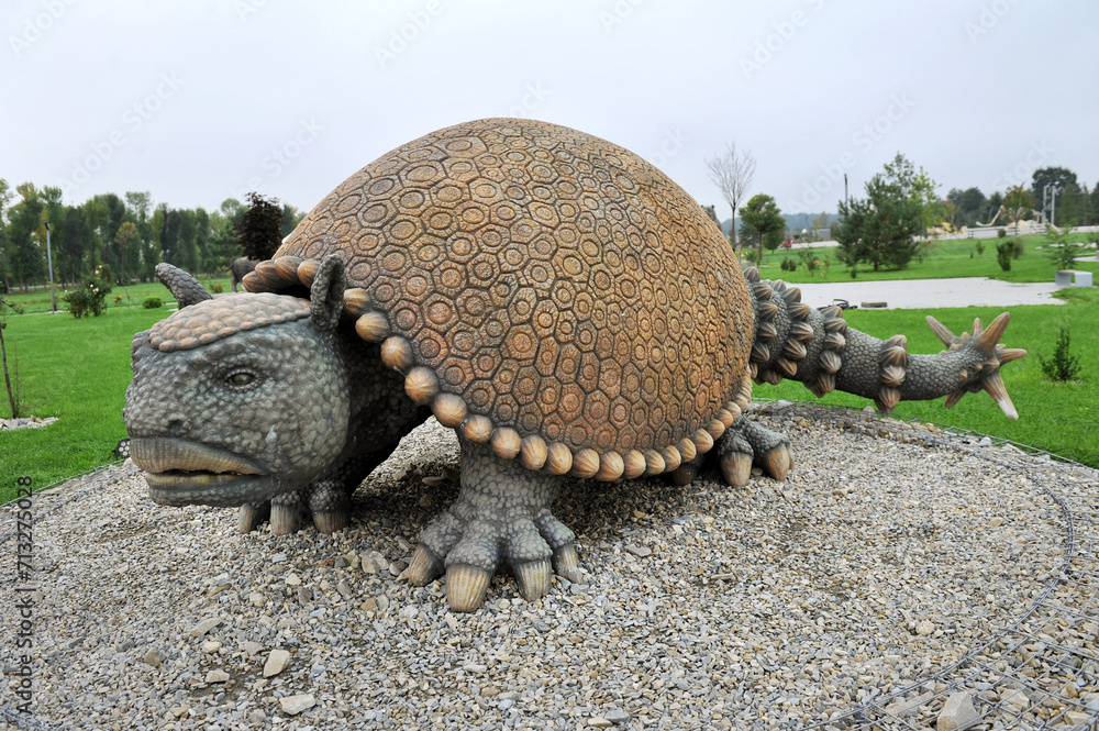 Full-size concrete statue of armadillo (Doedicurus) at Land History ...