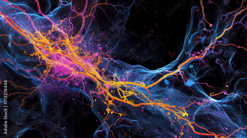 A high-resolution medical photograph capturing the intricate network of ...