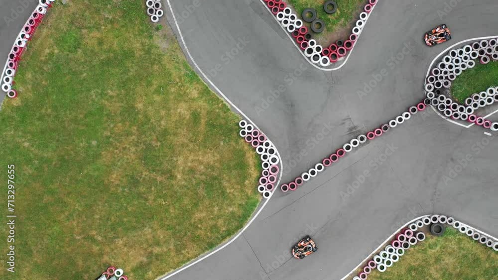 race track seagull go-kart on the road Issue Drone view 4K, Kart pilot ...