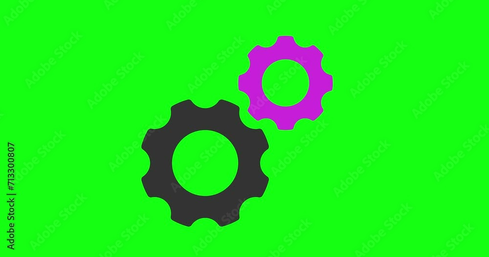 gears 2d animated icon in two colors. gears 4k looped video animation ...