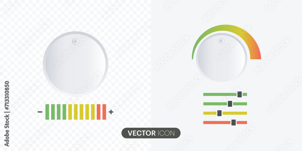 Volume level icon.Mixing console. High and low sound level sign vector ...