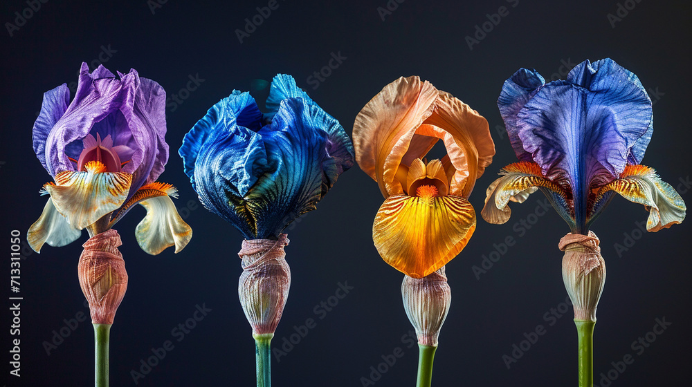 A visually striking composite image portraying the evolution of an iris ...