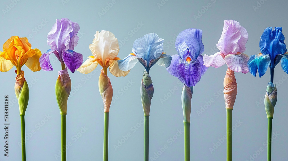 A visually striking composite image portraying the evolution of an iris ...