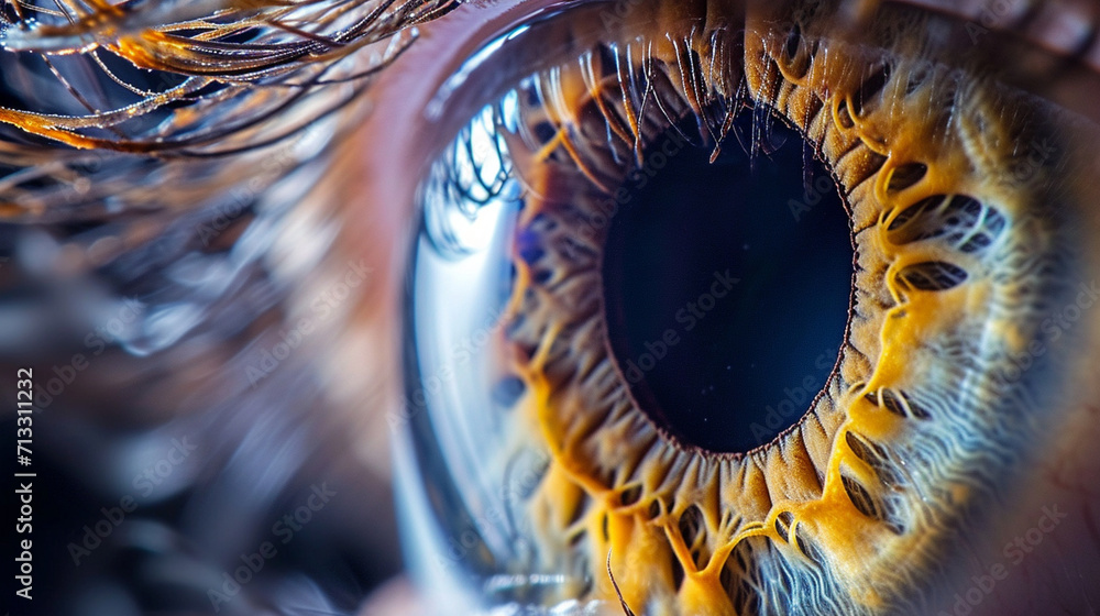 A visually immersive image portraying a human eye in extreme close-up ...