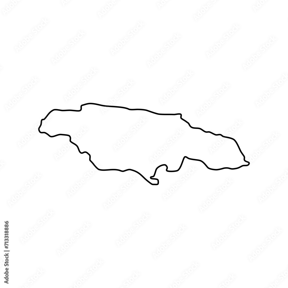 Jamaica easy linear concept map. Outline map. Vector illustration Stock ...