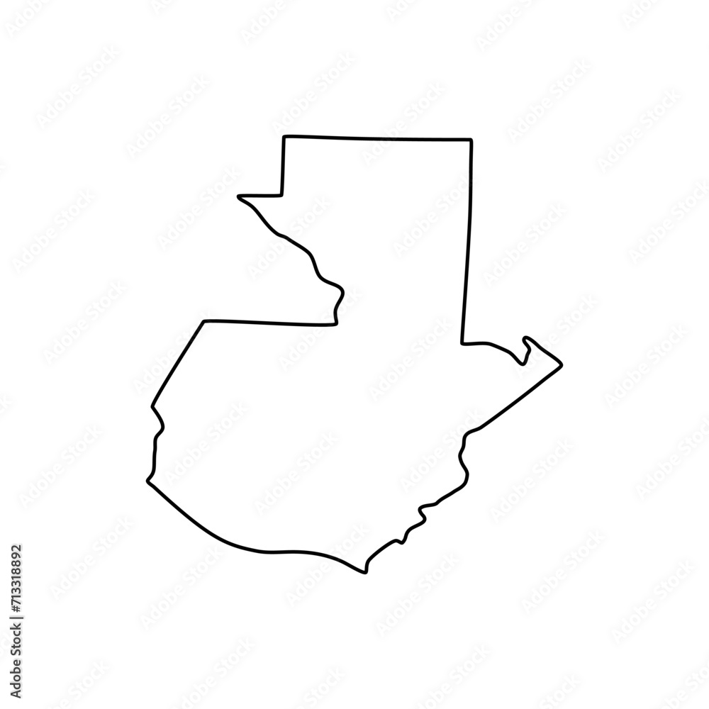 Guatemala easy linear concept map. Outline map. Vector illustration ...