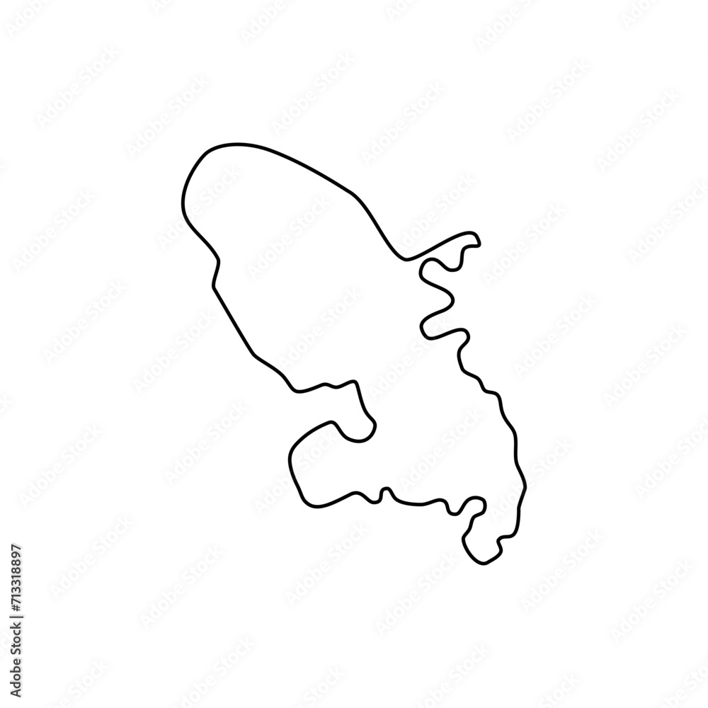 Martinique easy linear concept map. Outline map. Vector illustration ...