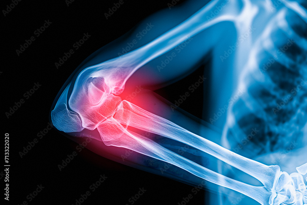 Obraz X-Ray Of Problem In Elbow, Arm Injury Or Pain, Nerve Entrapment ...