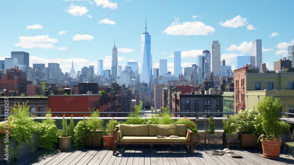 A view from a rooftop capturing the urban sprawl, with intersecting ...