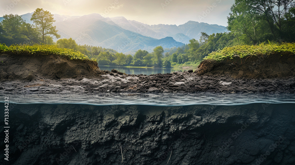 section on the deposition of sediment layers in the estuary. Stock ...