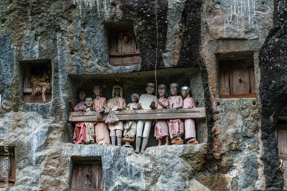 Photo & Art Print Traditional graveyard in Tana Toraja (Tao Tao), worldwide unique ancestor cult ...