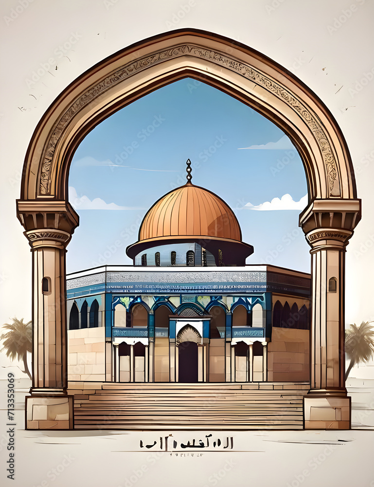 Classic, texture Al Aqsa Mosque Vector Design under the world Al Aqsa ...